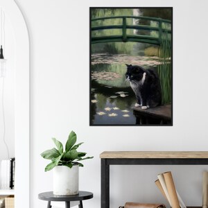 Monet Cat Pictures, Floral Cat Art, Cat Poster Monet, Whimsical Cat ...