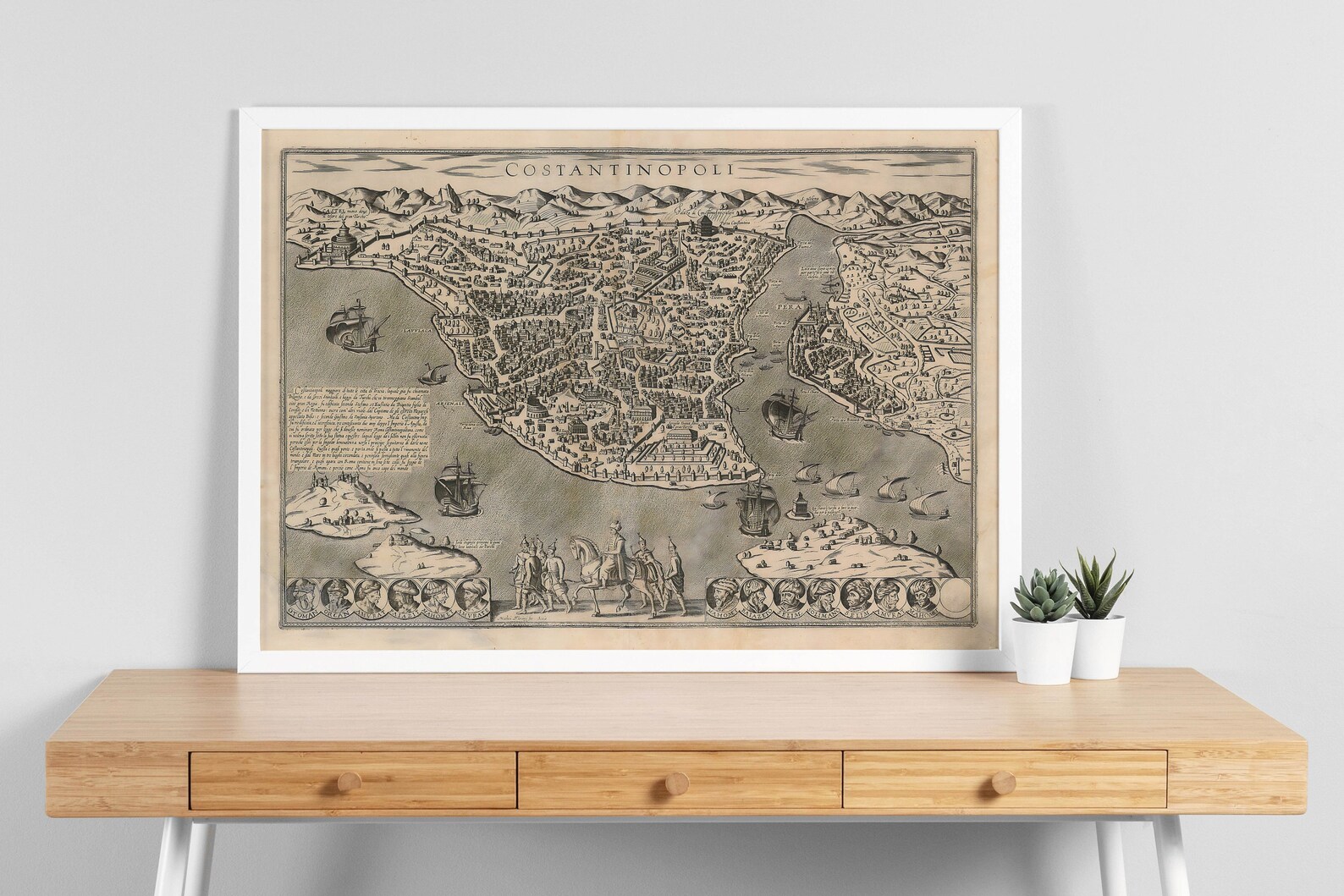 Turkish Art Map of Constantinople Ottoman Ottoman Art - Etsy