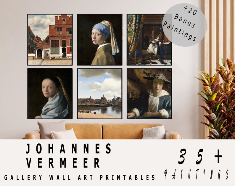 Johannes Vermeer Printable Wall Art Bundle Artworks Vermeer - Etsy