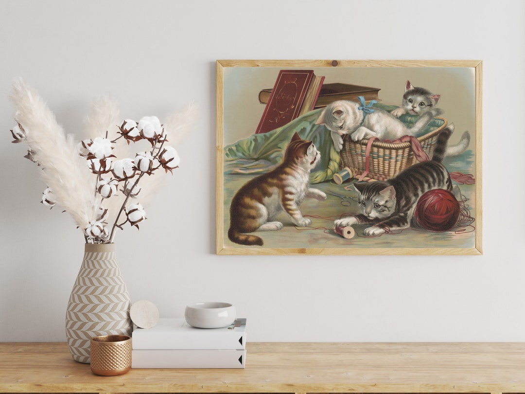 Cats Family Print, Vintage Cat Poster, Cat Poster, Cat Art Print, Cat Art, Funny Cat Print ...