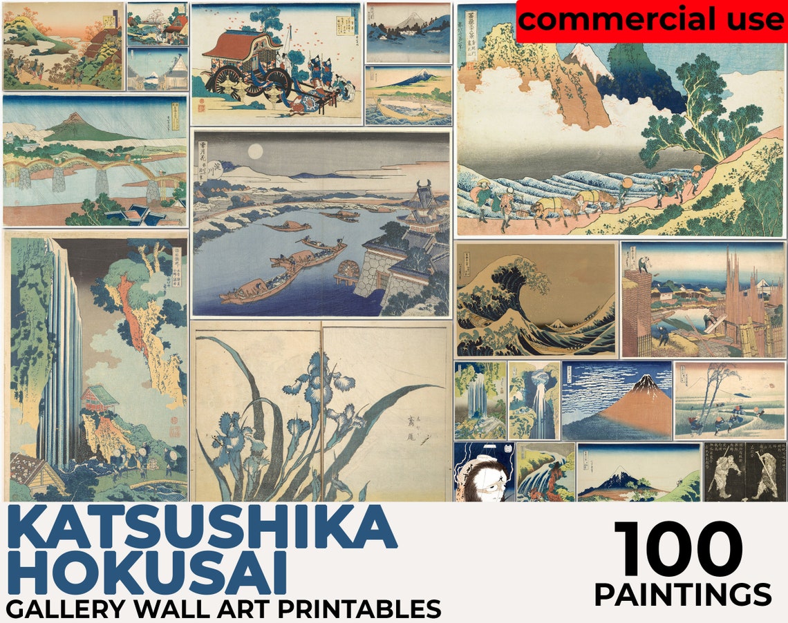 Katsushika Poster Katsushika Hokusai Oriental Printable - Etsy