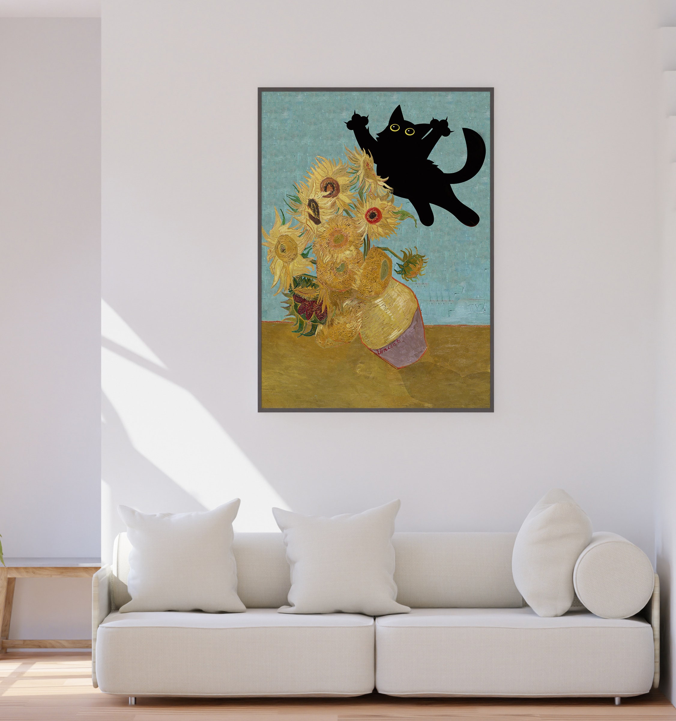 Cat Print Vincent Van Gogh Flowers Cat Print Van Gogh Cat - Etsy