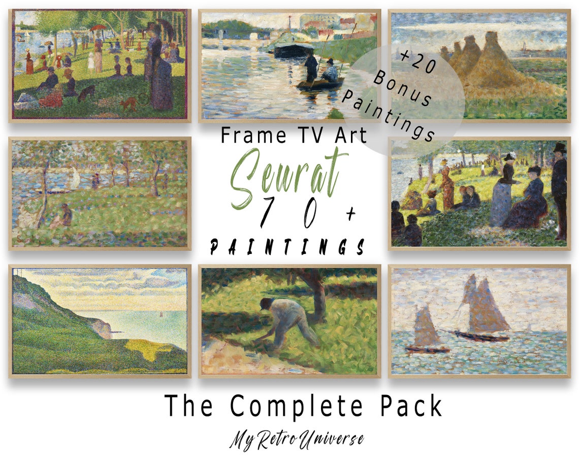 Georges Seurat Frame TV Art Complete Bundle Tv Frame Set Tv - Etsy