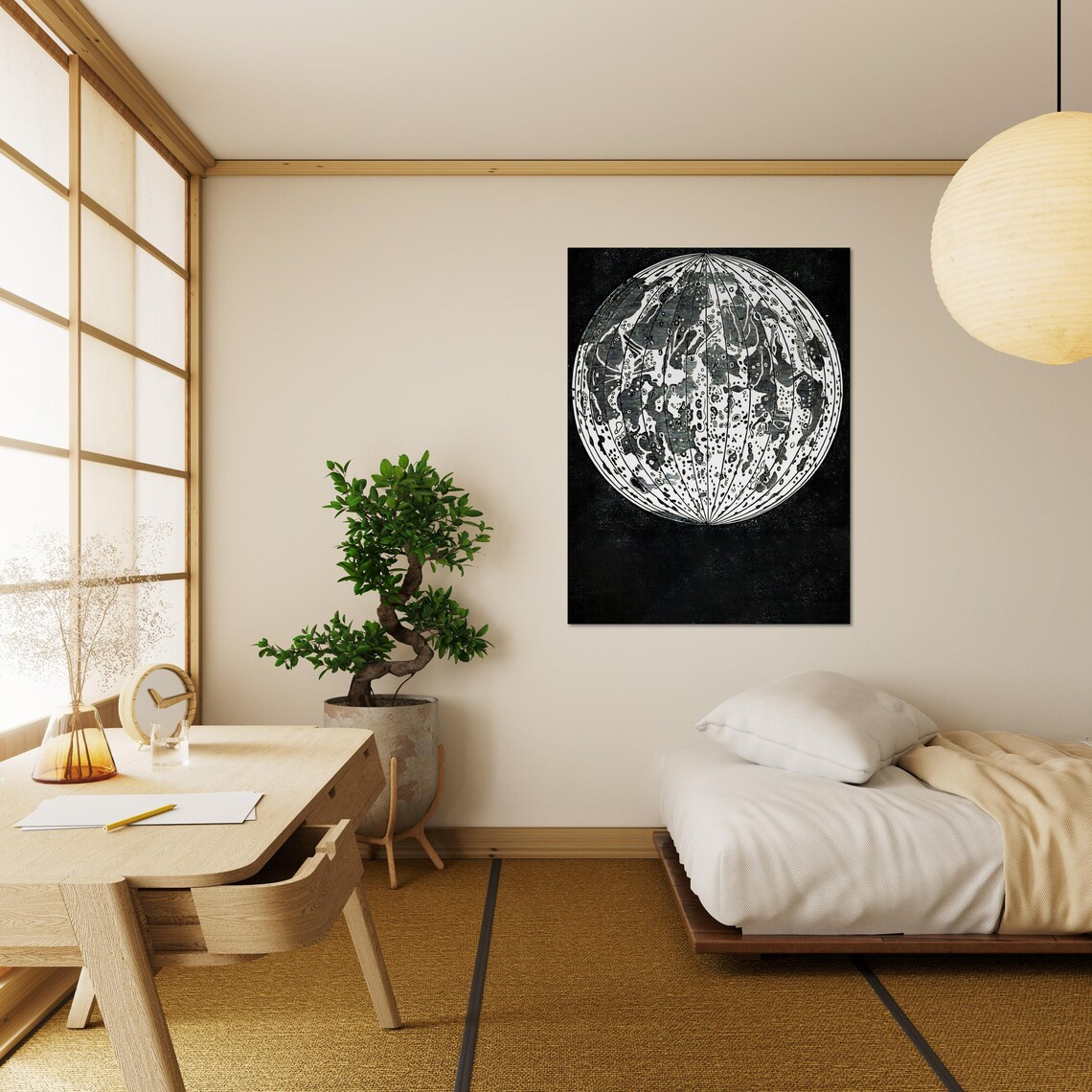 Vintage Moon Map Antique Moon Print Vintage Drawing Moon - Etsy