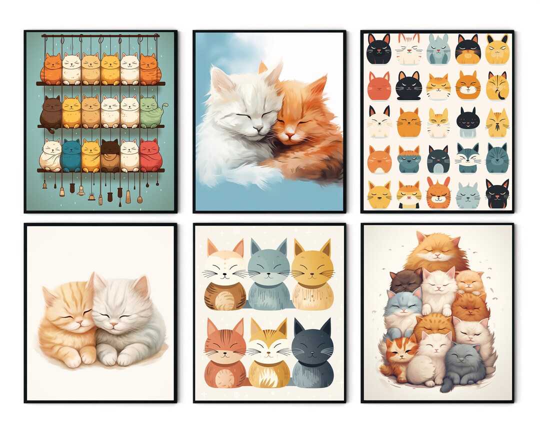 Kitten Minimal, Funny Cat Art Print, Cute Kitten Poster, Cat Print, Cat Art, Cat Poster, Black ...