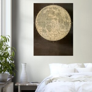 Vintage Moon Map, Antique Moon Print, Vintage Drawing Moon, Vintage ...