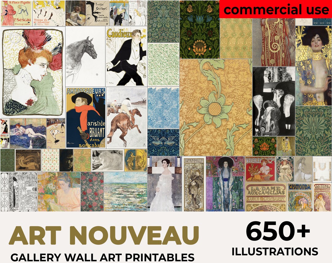 Alphonse Mucha Print, Gustav Klimt Art, Art Nouveau Bundle, Poster ...