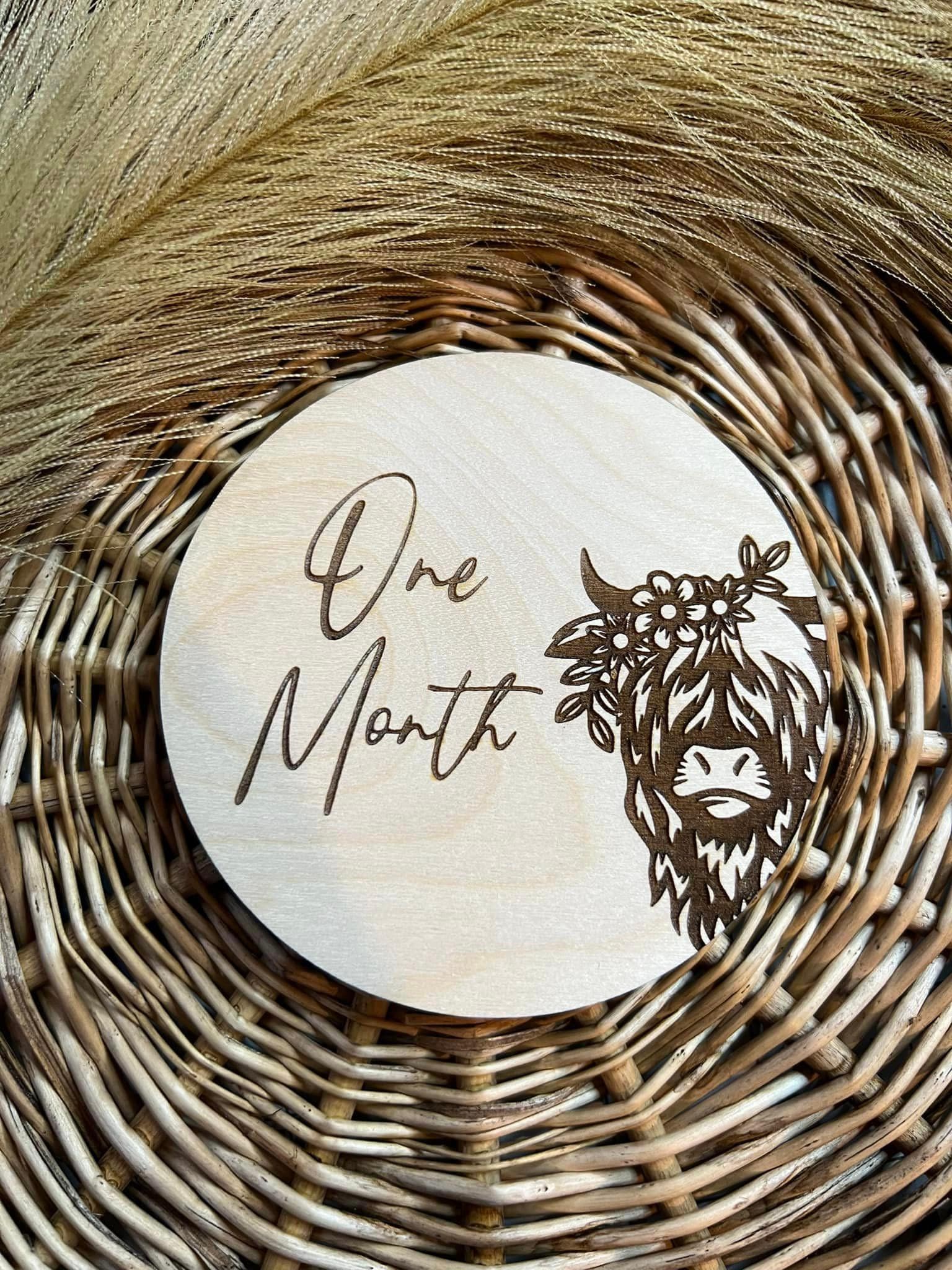 Highland Floral Milestone Card SVG - Etsy