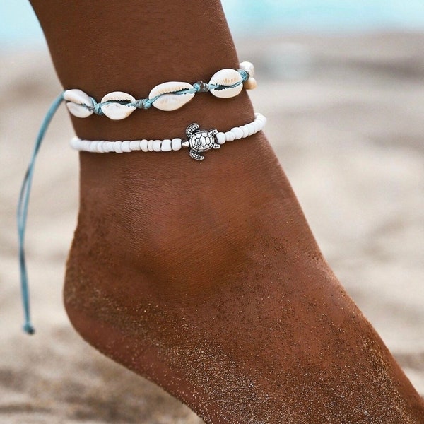 Cowrie Shell Anklet - Etsy UK