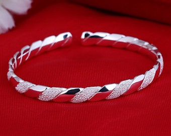 Sterling Silver Fully Adjustable Bangle Bracelet - Etsy