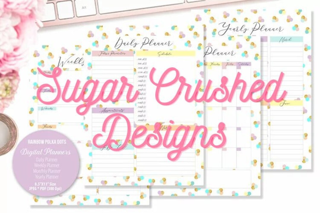 Rainbow Polka Dots Printable Planner - Etsy