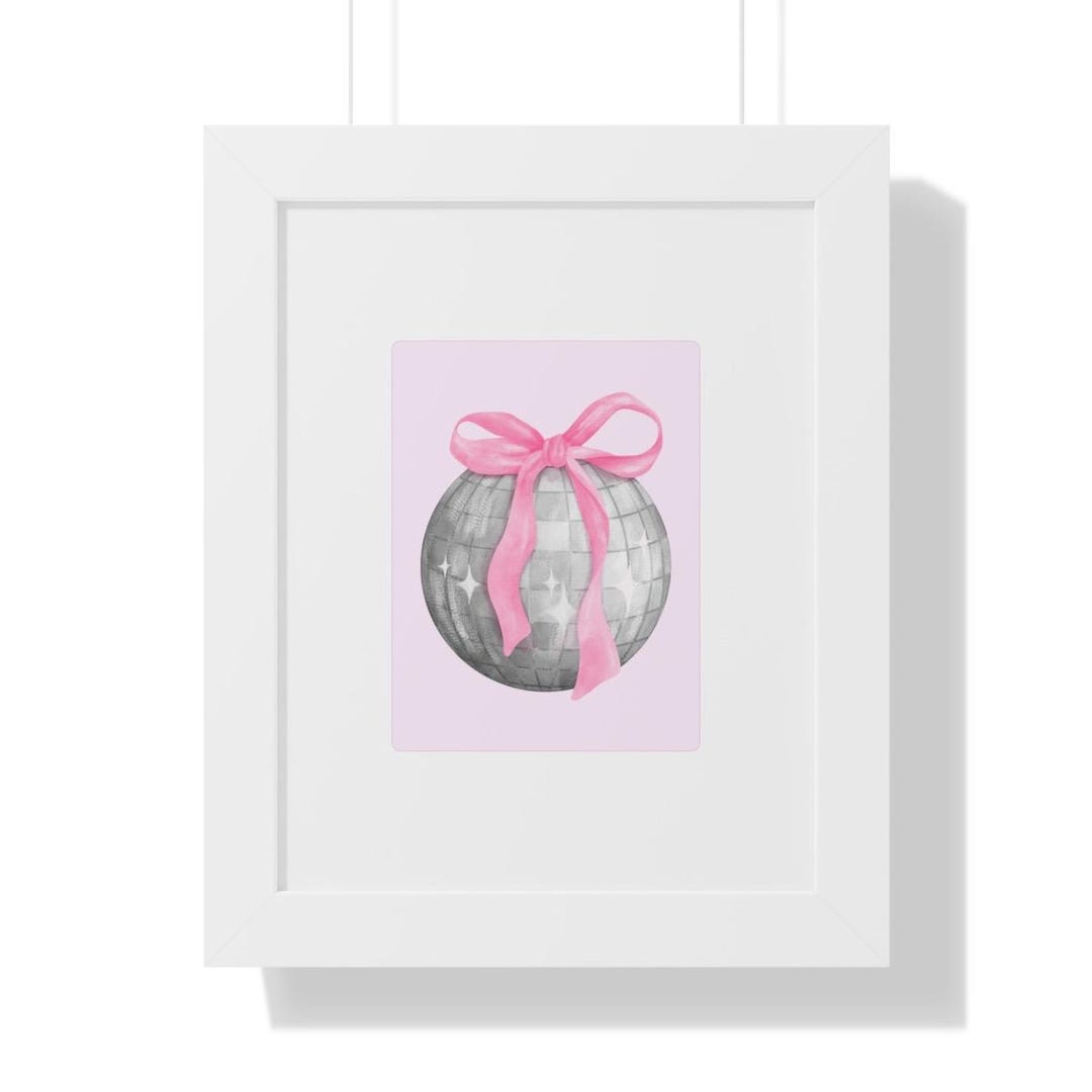 Pink Coquette Disco Ball Poster Digital Download / Disco Ball With Pink ...