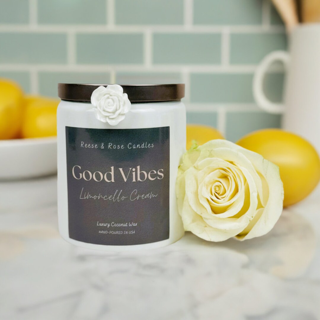 Limoncello Cream "good Vibes" Coconut Wax Candle - Etsy
