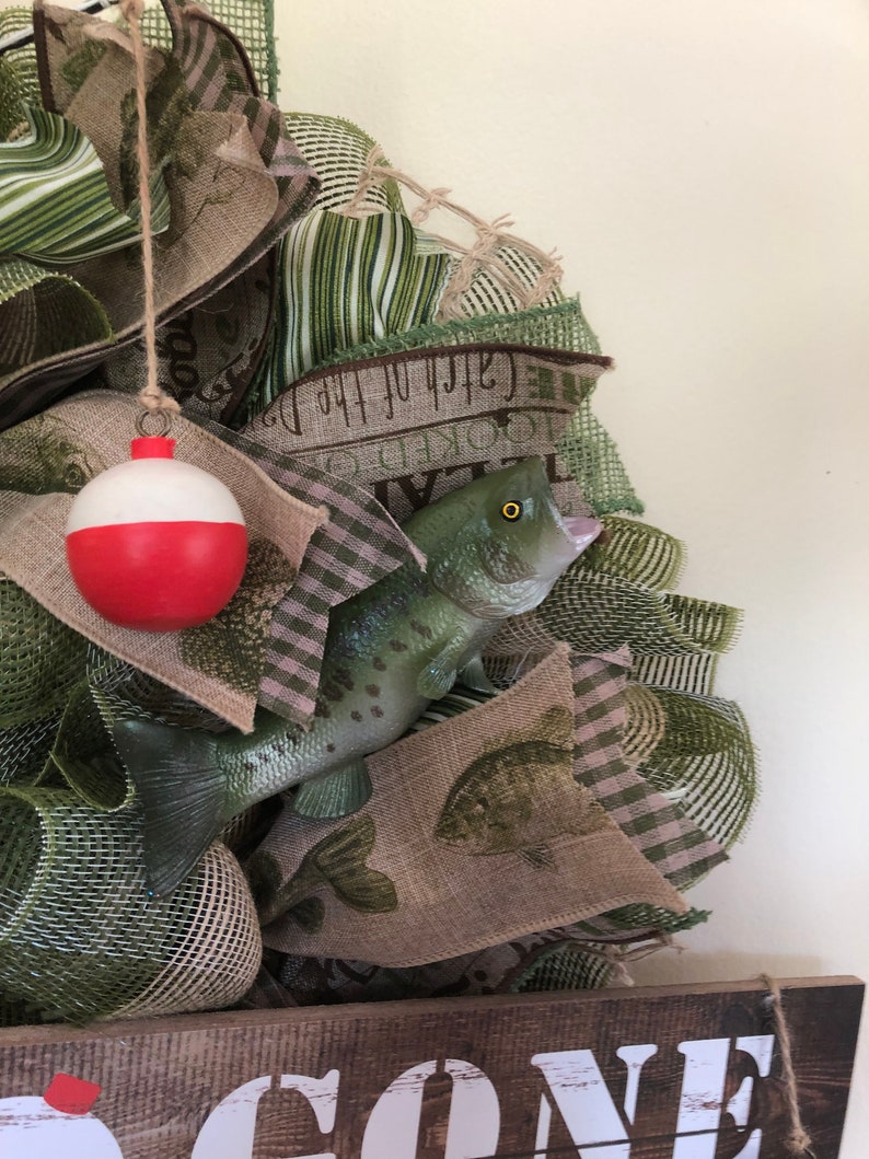 Fishing Wreath Gone Fishing Wreath Fish Wreath Lake House | Etsy