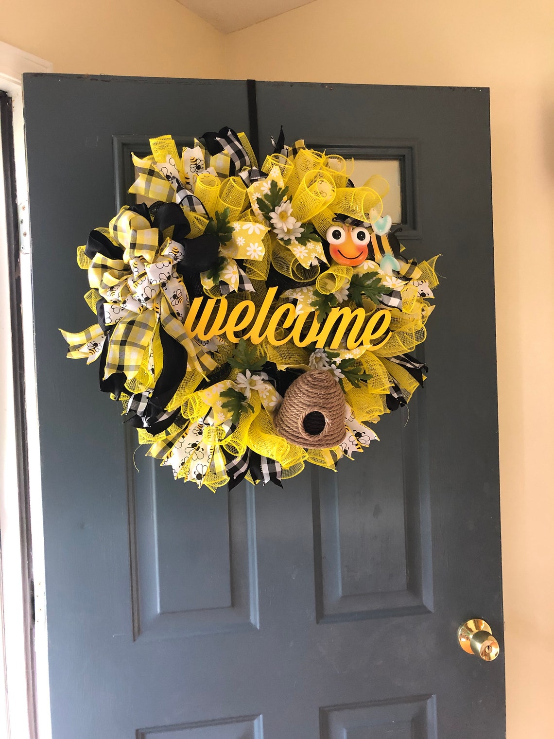 Bee Wreath Bumble Bee Wreath Spring Bee Wreath Summer Bee - Etsy
