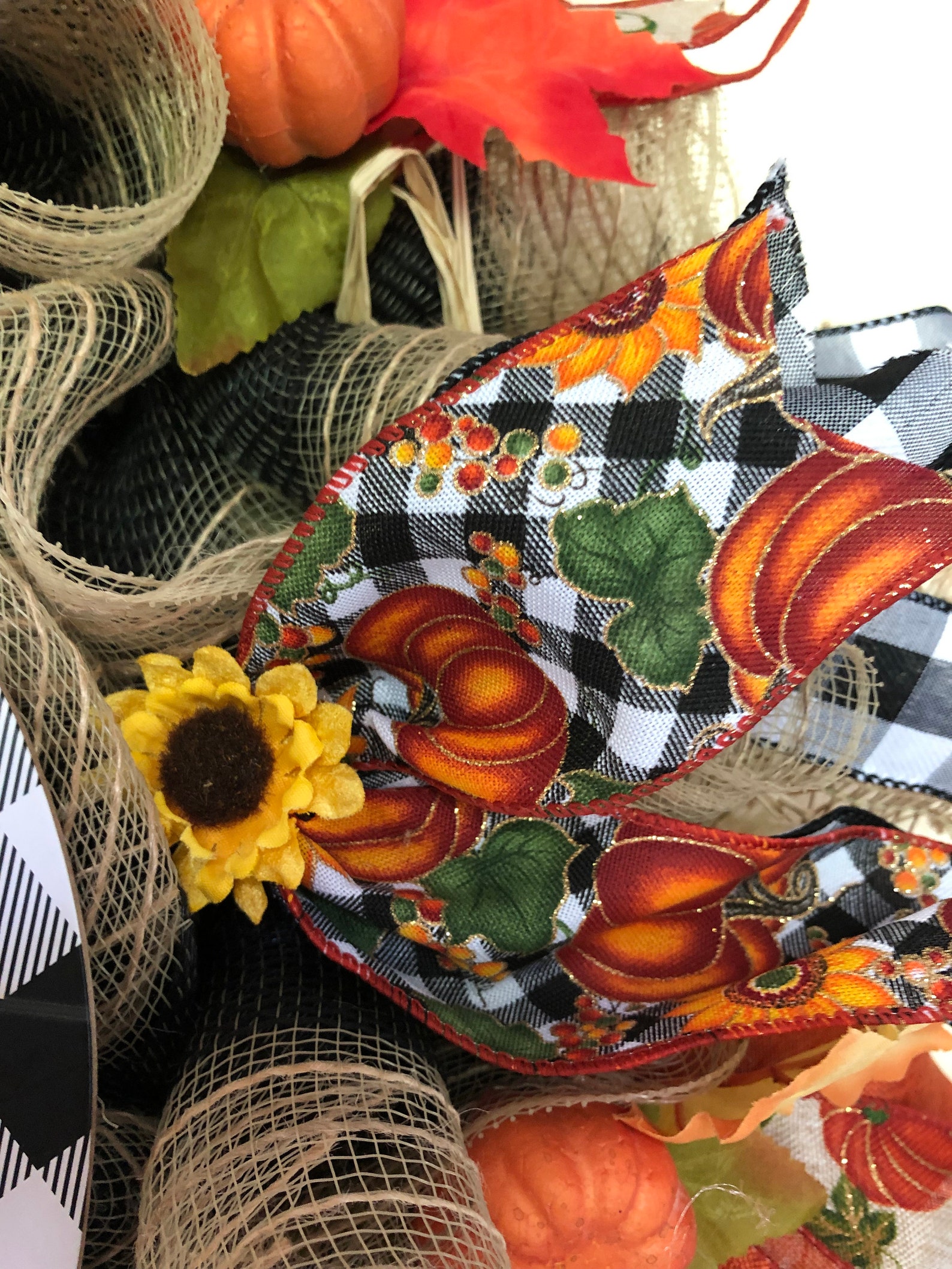 Thankful Fall Wreath Fall Wreath Fall Buffalo Check Wreath - Etsy