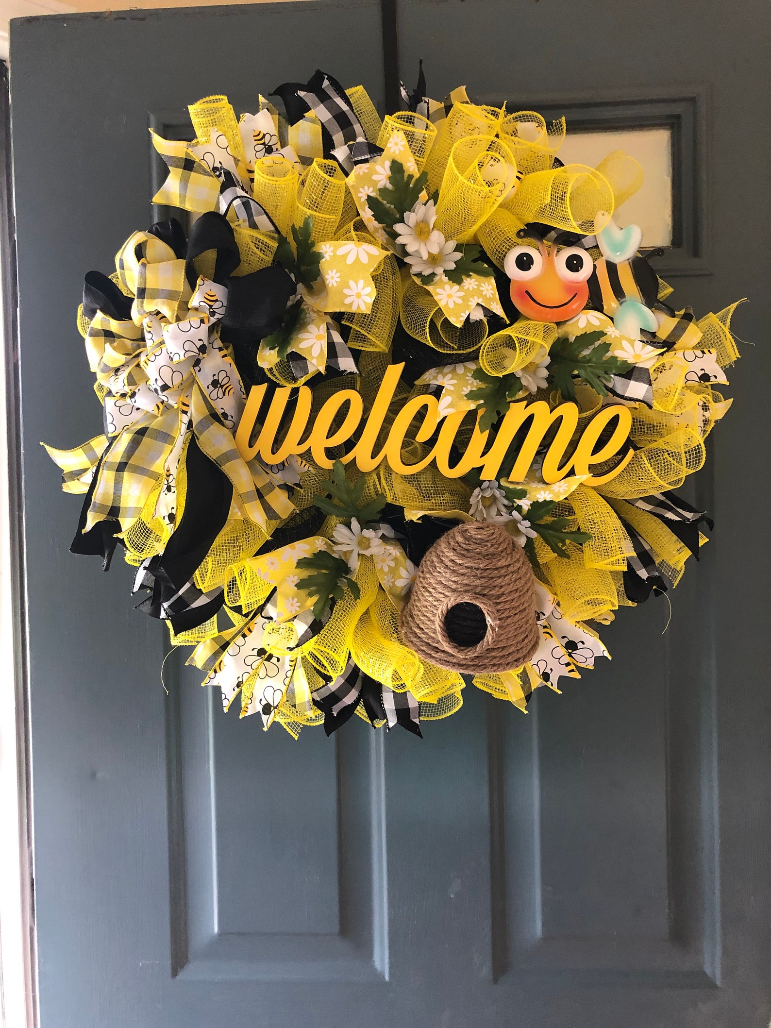 Bee Wreath Bumble Bee Wreath Spring Bee Wreath Summer Bee - Etsy