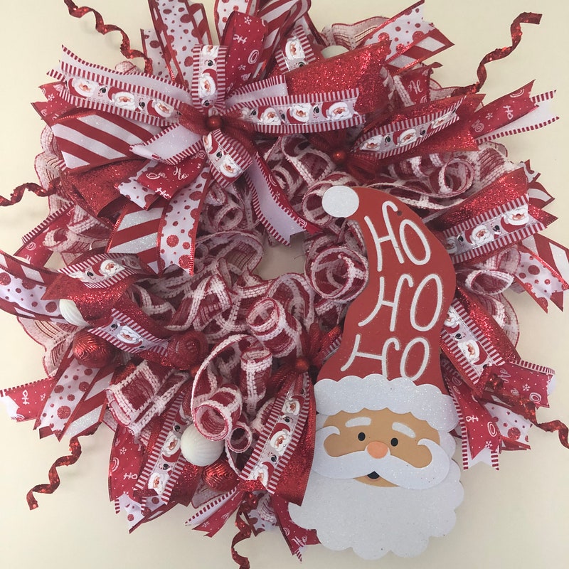 Santa Wreath - Etsy
