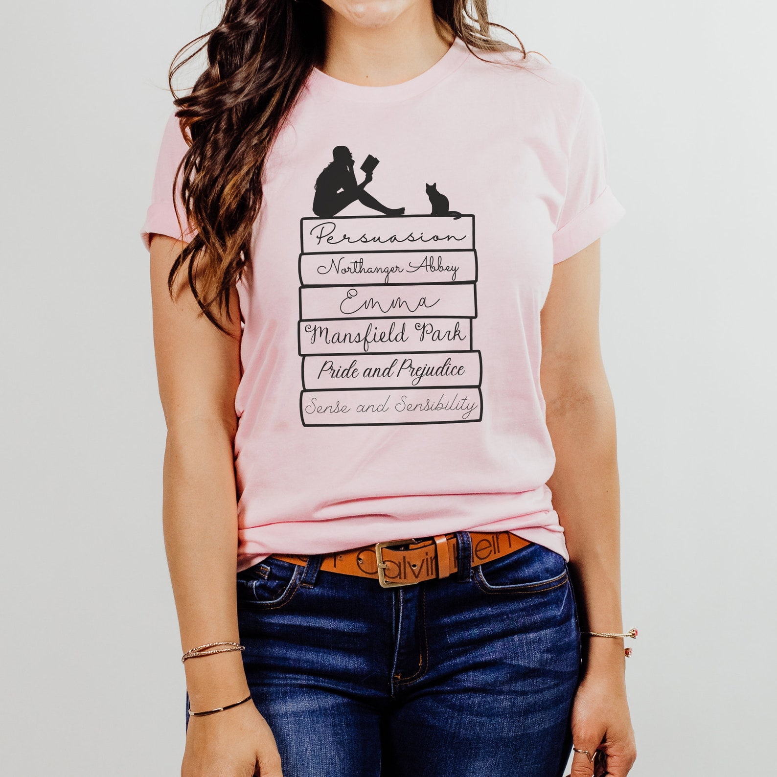 Jane Austen Book Stack Shirt, Jane Austen Gifts, Book Nerd Shirt, Gift ...