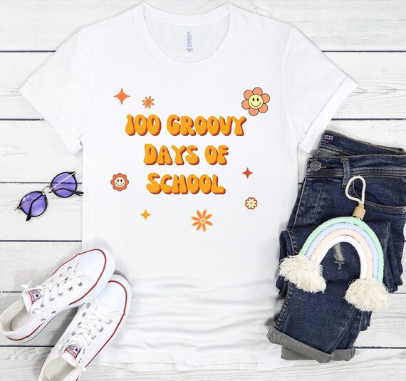 100 Groovy Days of School Teacher Shirt 100th Day Shirt - Etsy