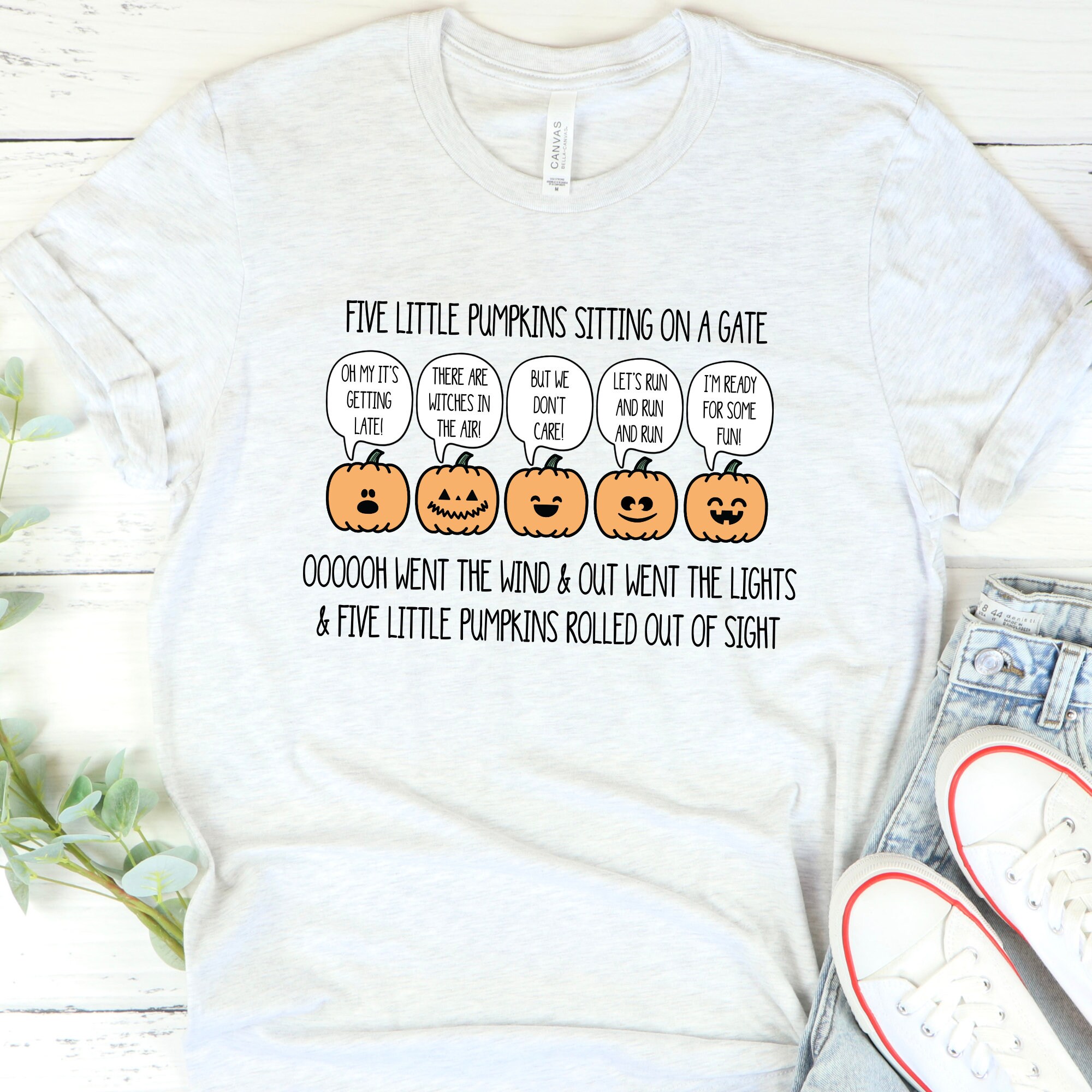 Five Little Pumpkins Nursery Rhyme Song T-shirt, Halloween Pumpkin ...