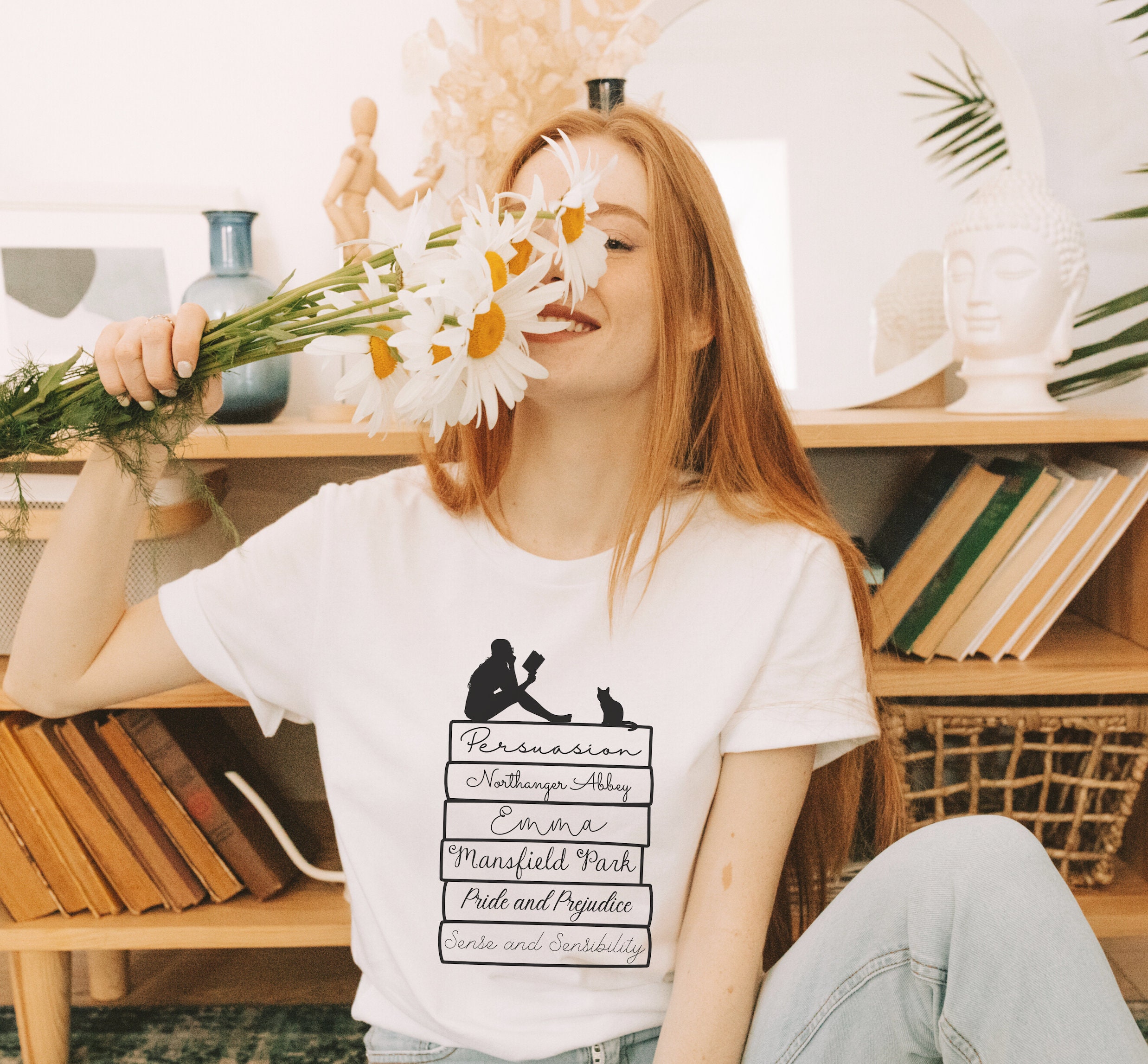 Jane Austen Book Stack Shirt, Jane Austen Gifts, Book Nerd Shirt, Gift ...