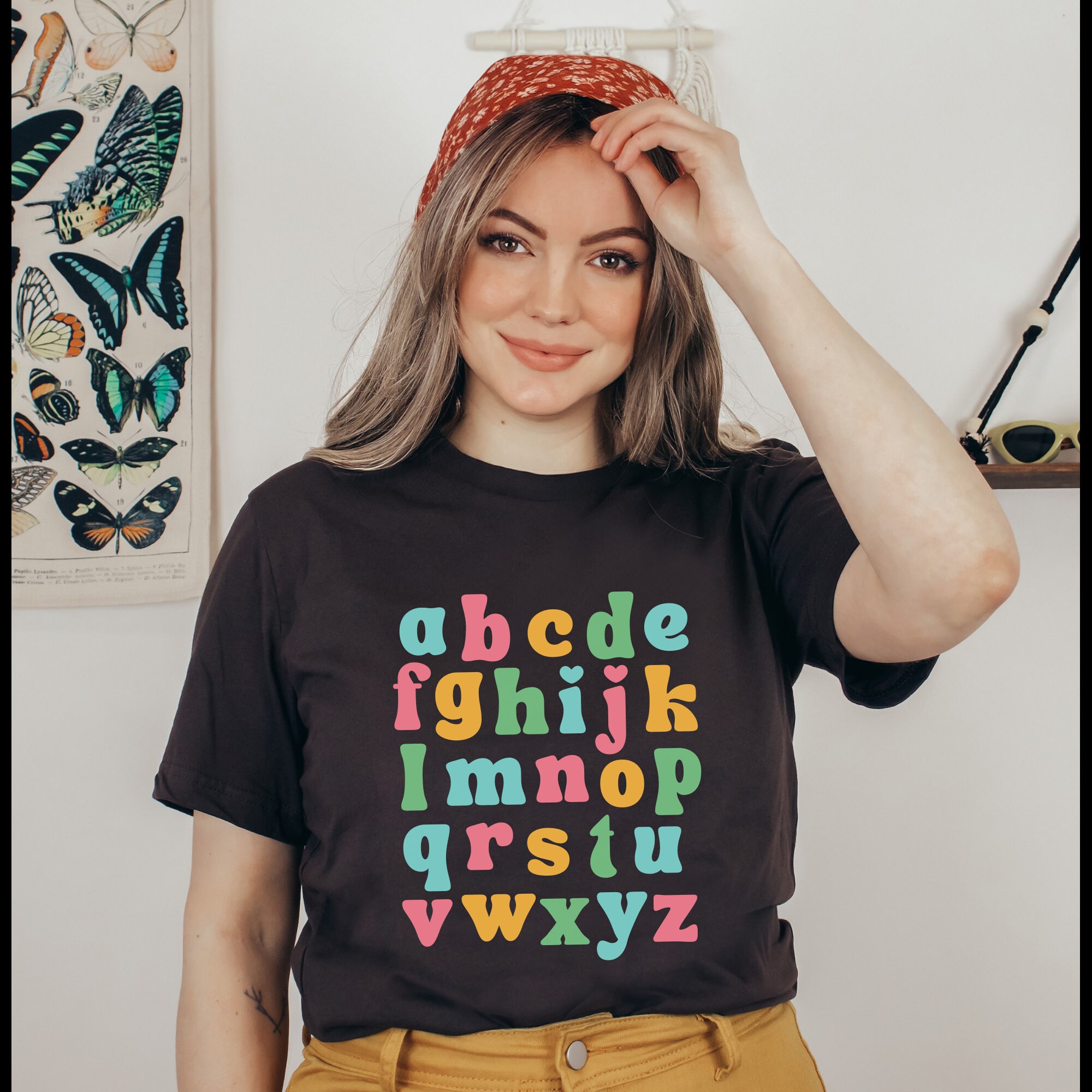 Retro Bright Alphabet Shirt, ABC Teacher Shirts, Back to School Gift ...