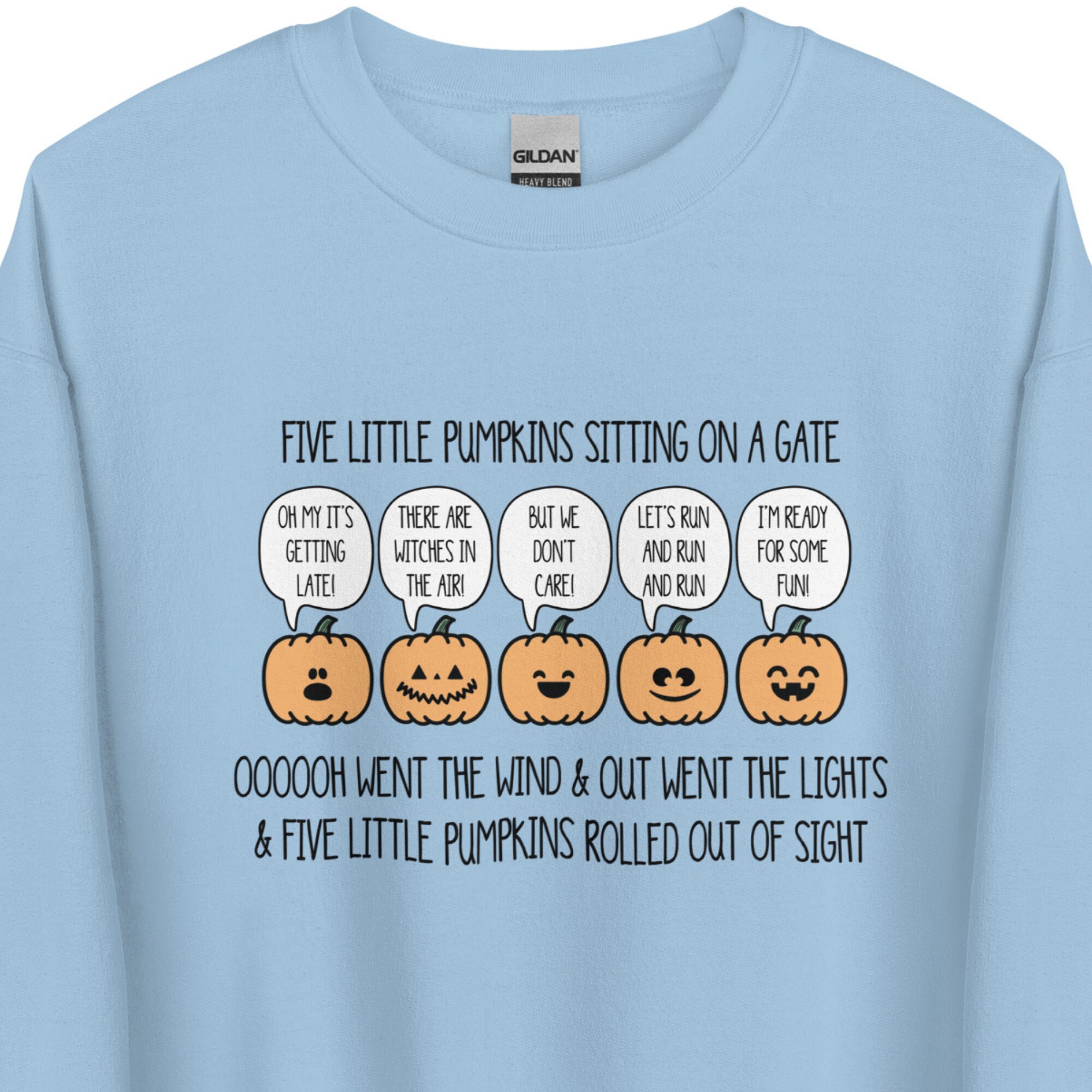 Five Little Pumpkins Nursery Rhyme Song Sweatshirt, Halloween Pumpkin ...