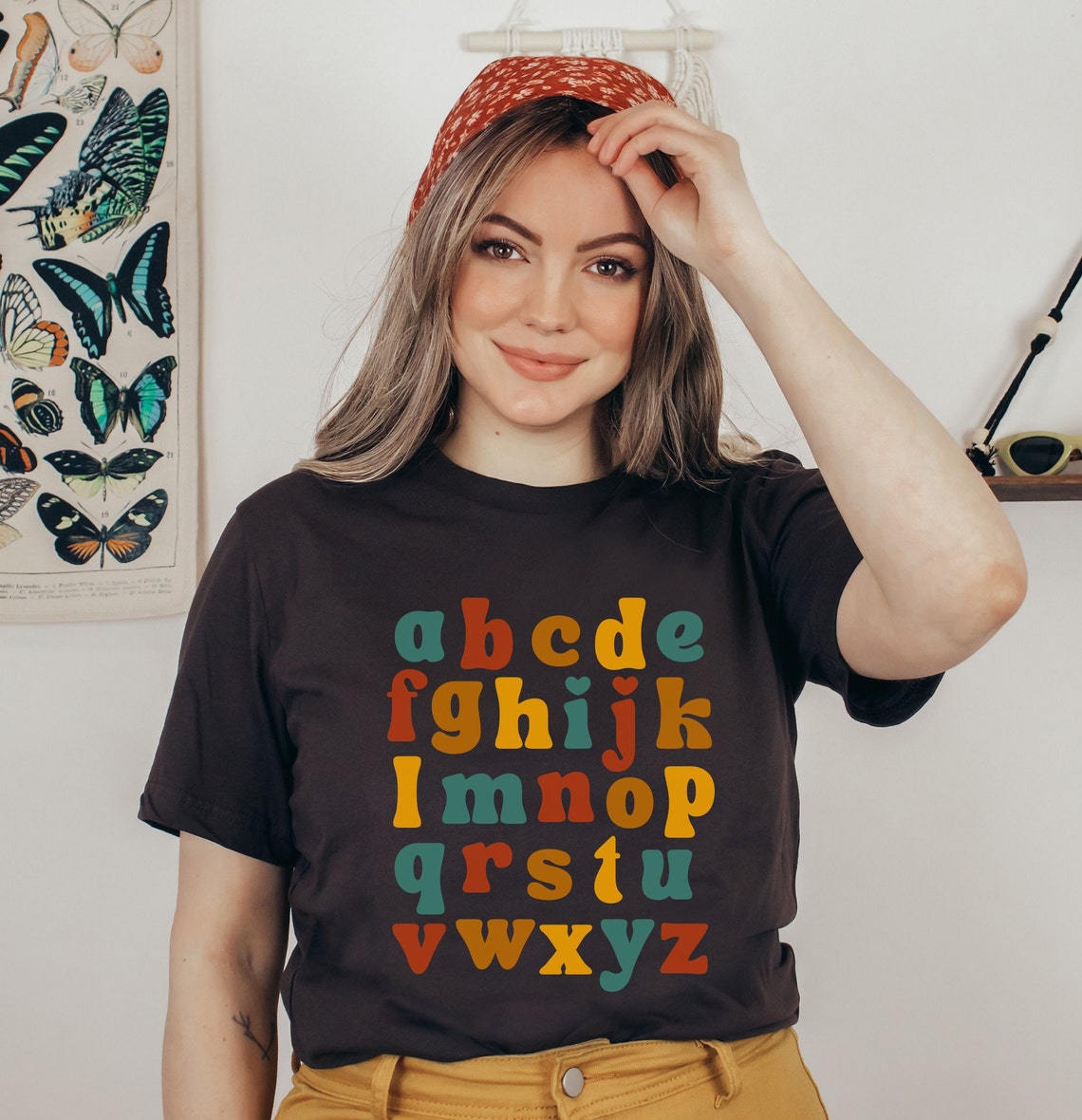 Retro Alphabet Shirt, ABC Teacher Shirts, Back to School Gift for ...