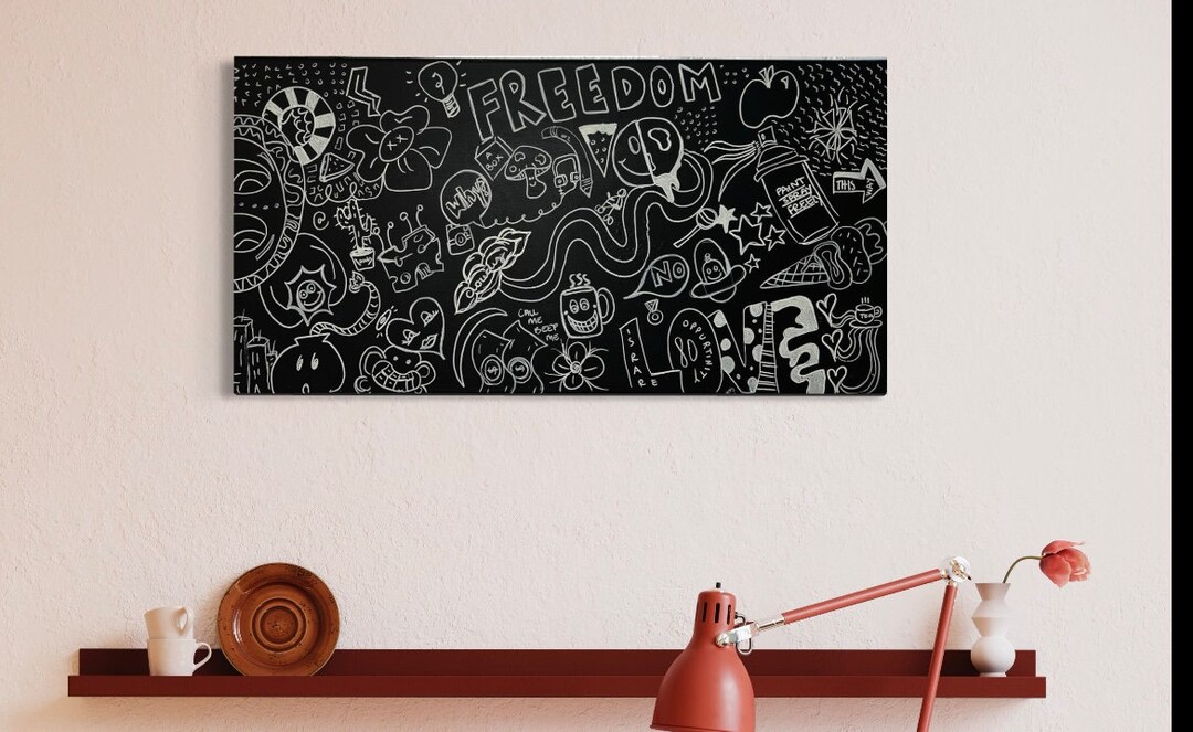 Hand-painted Freedom Doodle - Etsy