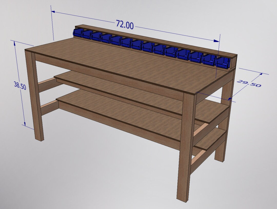 DIY Plans - Work Bench With Bins and Shelves - Digital Download - Etsy