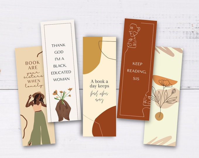 4 Pack I Am Positive Affirmation Black Woman Bookmark Set. Melanin ...
