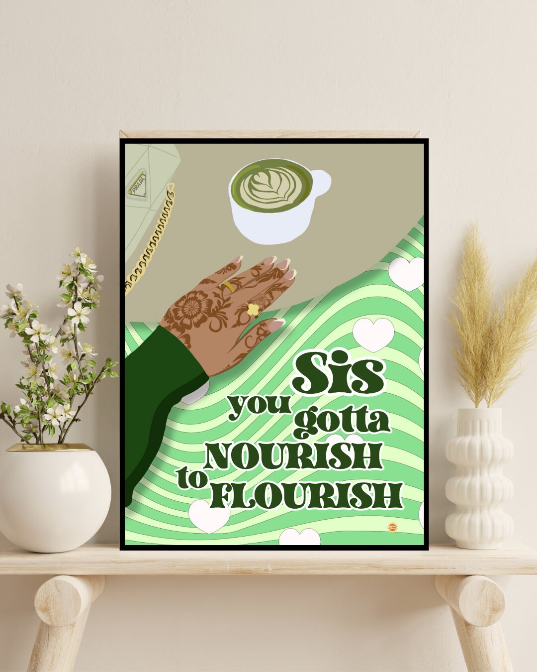 Muslim Girl Poster Art | Henna Art | Poster Art | Home Decor Gifts ...