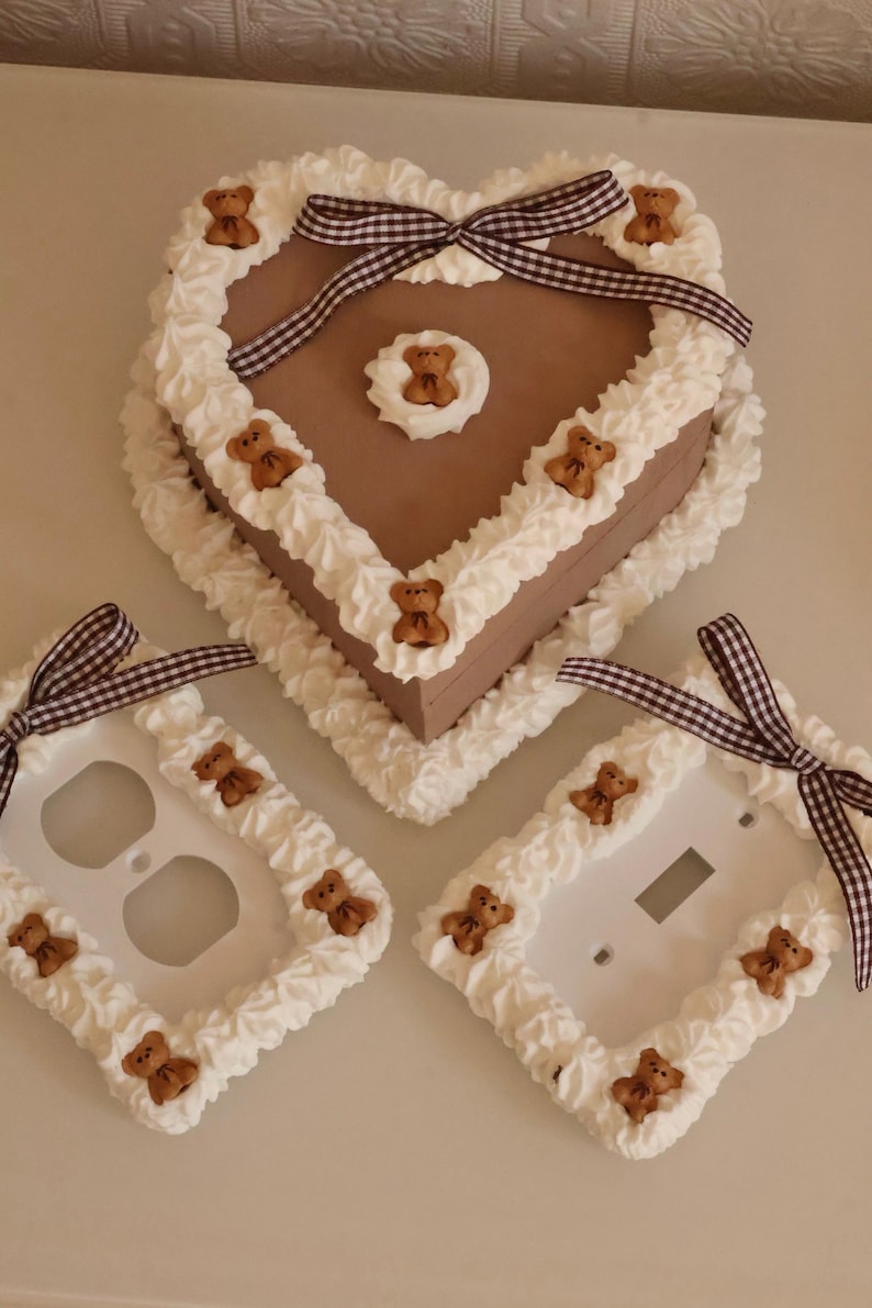 Teddy Bear Gingham Bow Outlet Plate Cover (multiple Colors) - Etsy