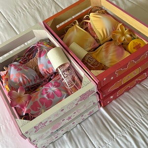 Tropical Coconut Girl Bikini Box Storage Crate - Etsy