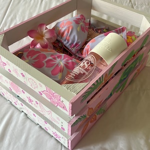 Tropical Coconut Girl Bikini Box Storage Crate - Etsy