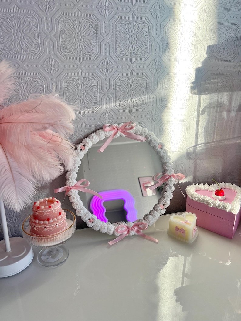 Coquette Bow Faux Cake Mirror Multiple Colors - Etsy
