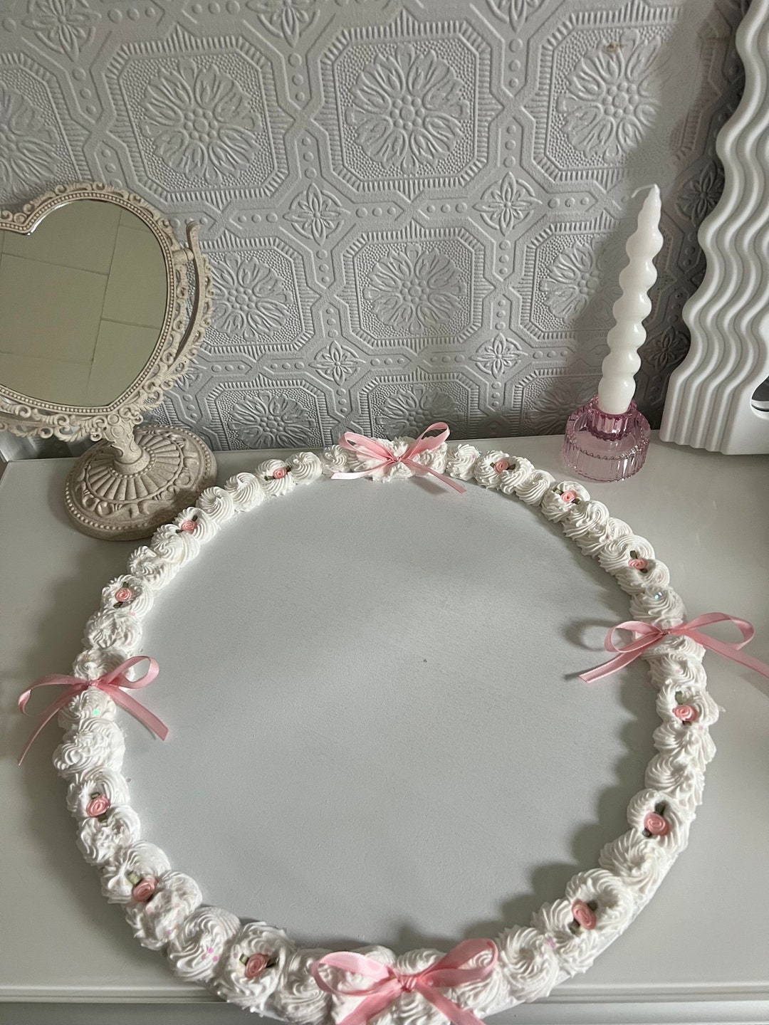 Coquette Floral Bow XL Faux Cake Table Tray - Etsy
