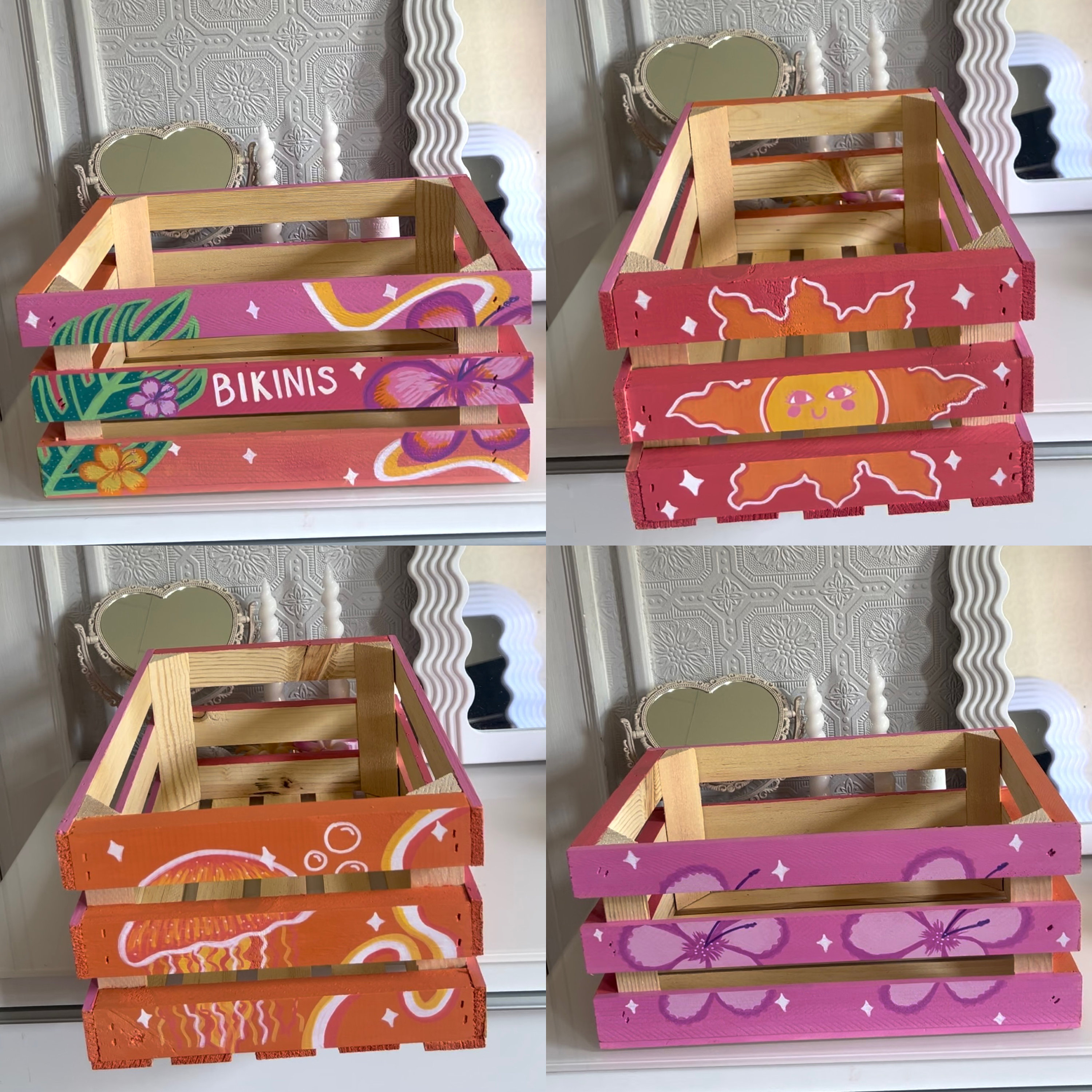 Tropical Coconut Girl Bikini Box Storage Crate - Etsy