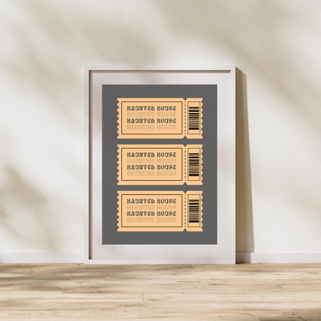 Haunted House Tickets Halloween Print, Printable Design Wall Decor - Etsy