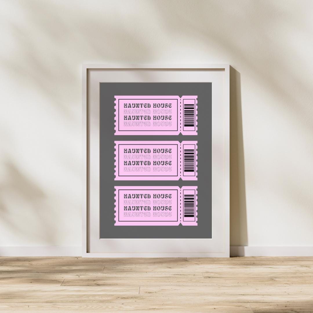 Haunted House Tickets Halloween Print, Printable Design Wall Decor - Etsy