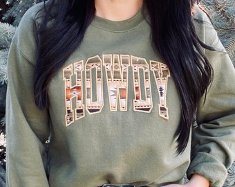 Howdy Sweatshirt Aztec Western - Etsy