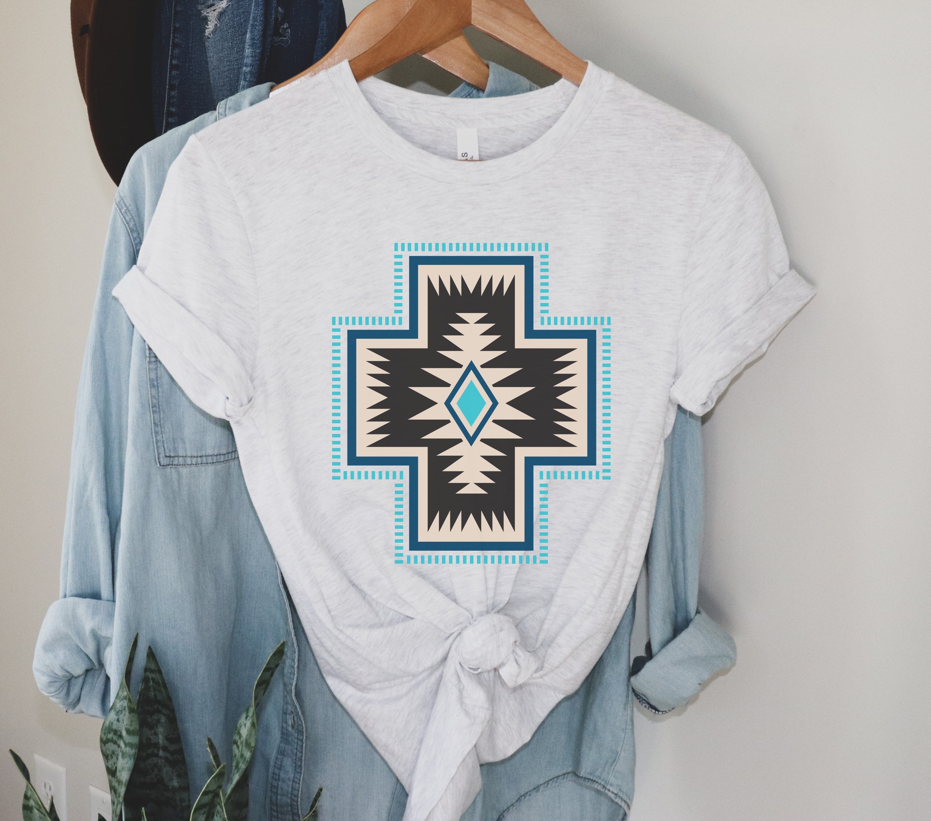Aztec Graphic Tee Southwestern Cross Shirt Tribal Shirt - Etsy