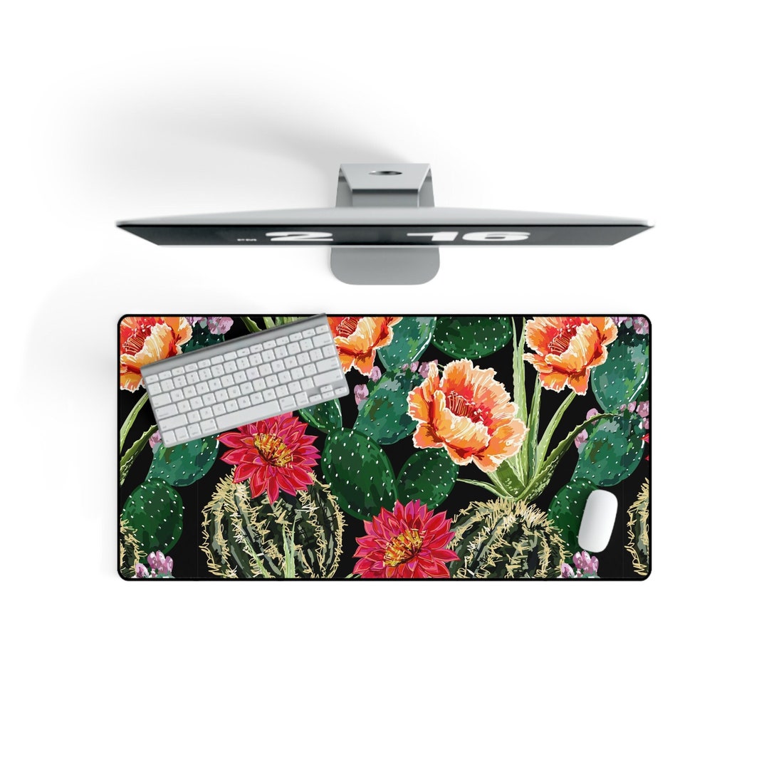 Cactus Desk Mat Succulent Office Desk Design Plants Office - Etsy