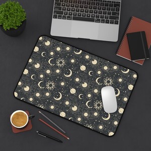 Celestial Desk Mat Stars and Moon Office Desk Design - Etsy