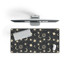 Celestial Desk Mat Stars and Moon Office Desk Design - Etsy