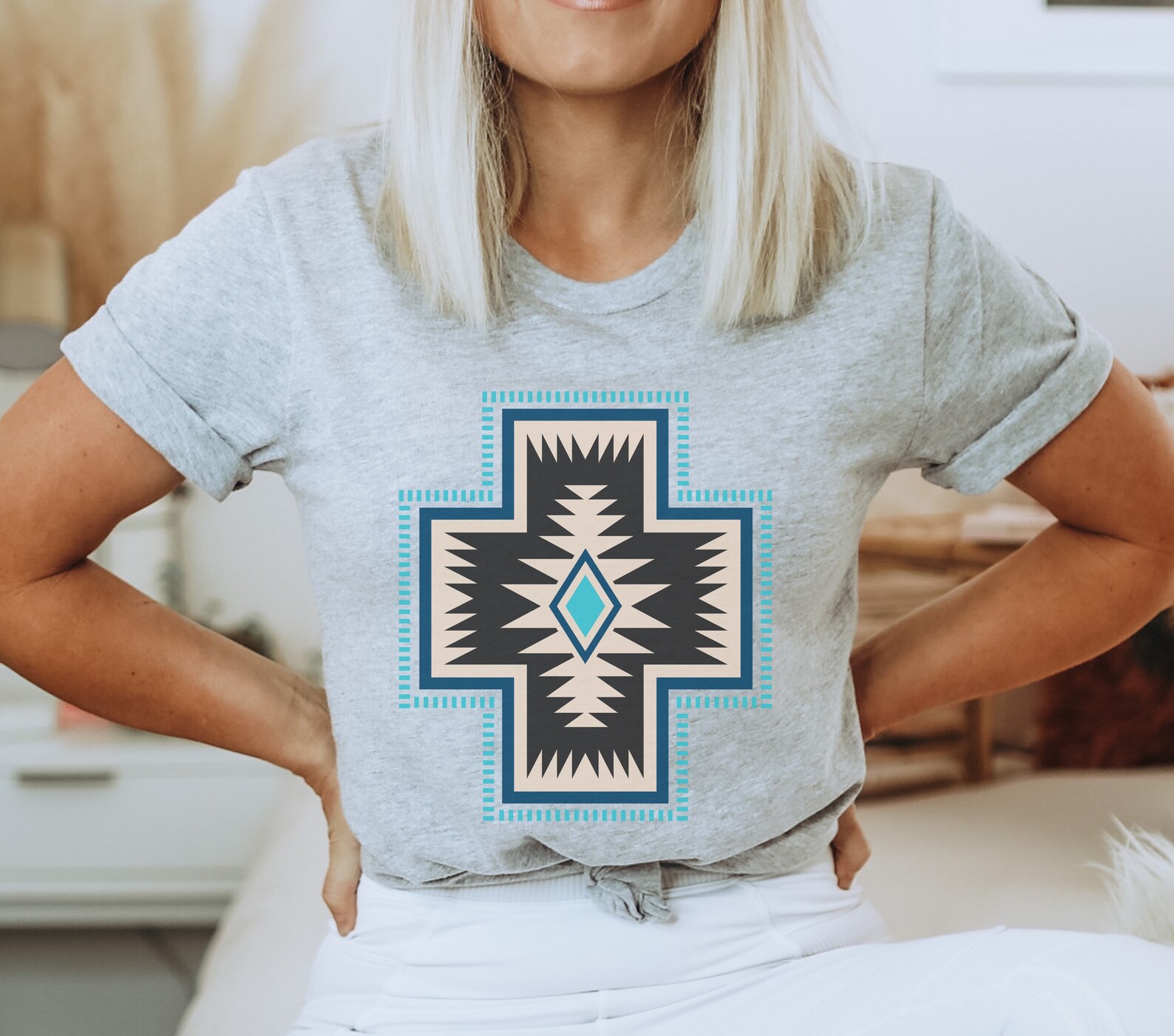 Aztec Graphic Tee Southwestern Cross Shirt Tribal Shirt - Etsy