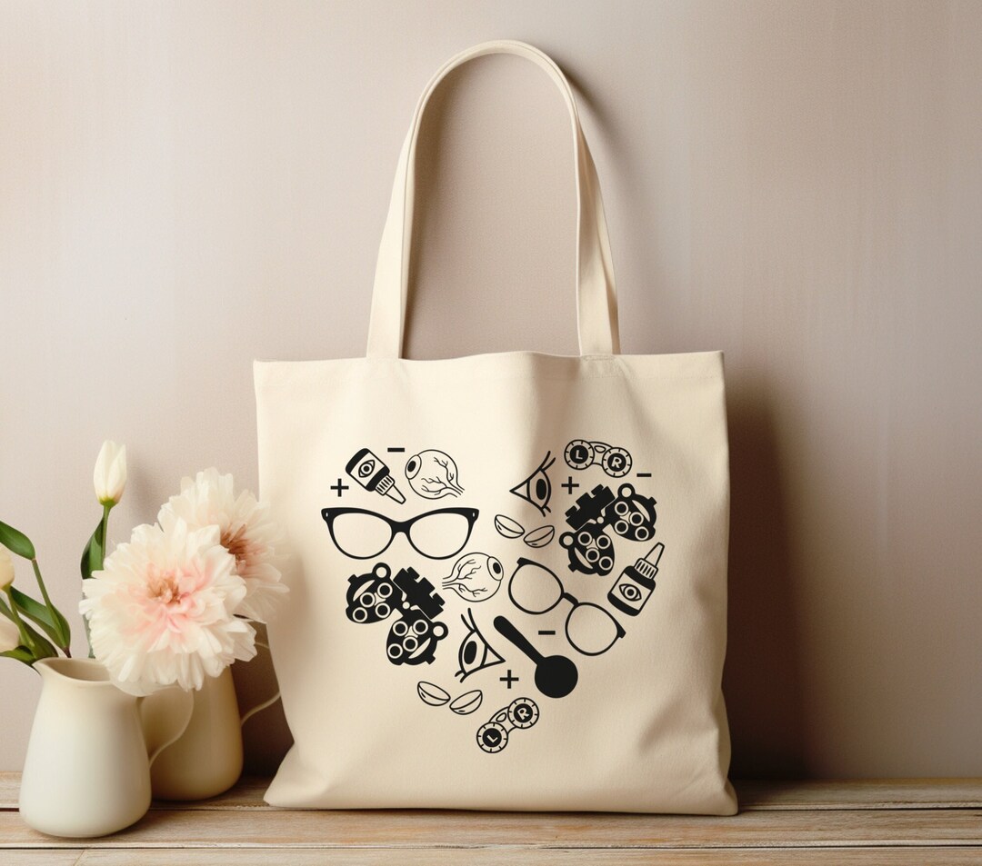 Eye Heart Tote Bag | Optometry Gift | Optician Ophthalmologist Reusable ...