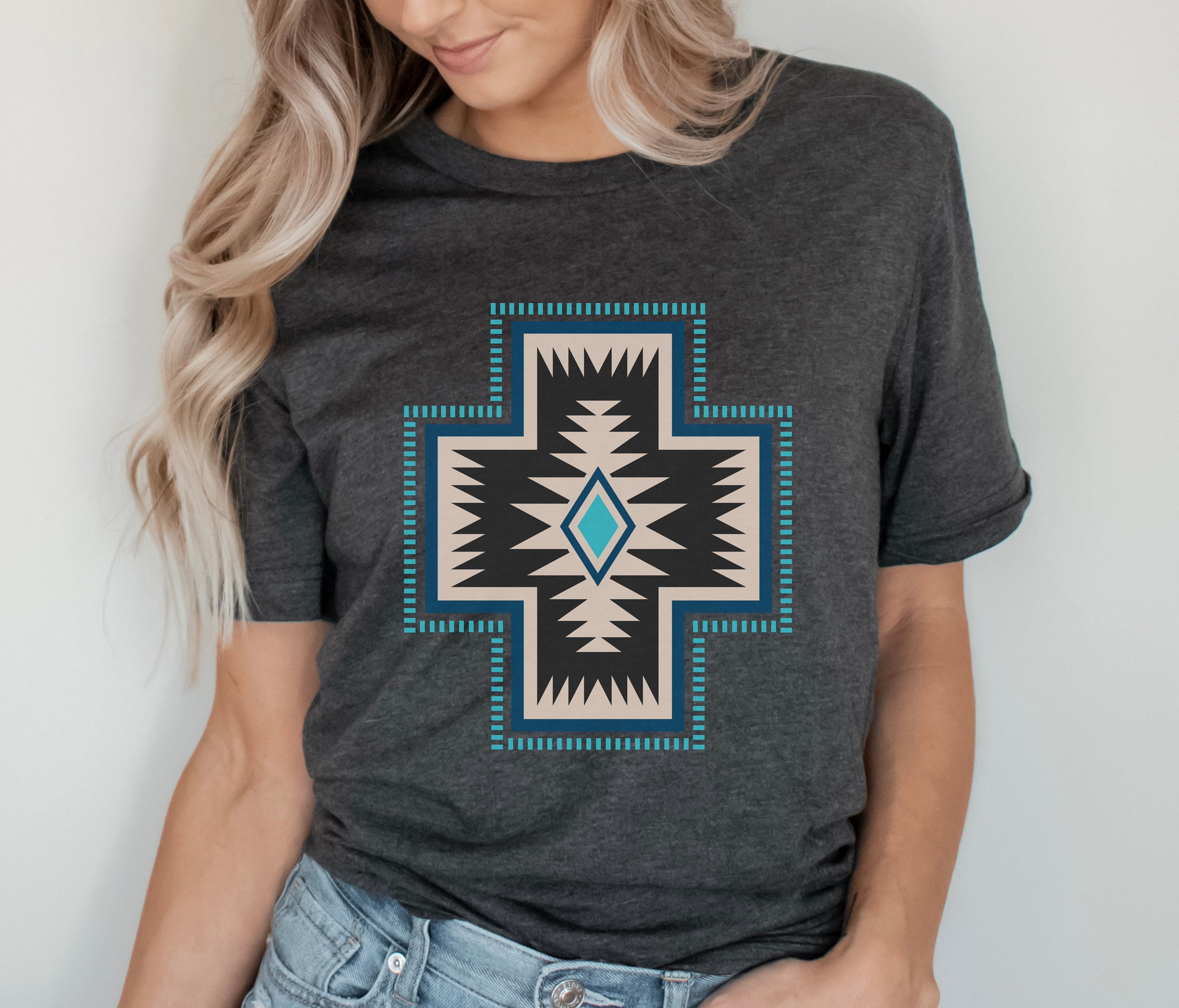 Aztec Graphic Tee Southwestern Cross Shirt Tribal Shirt - Etsy