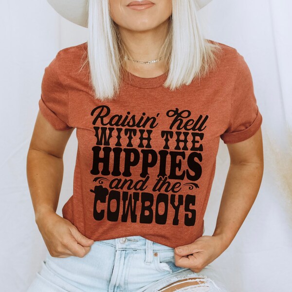 Raising Hell With the Hippies and Cowboys Tank Top - Etsy